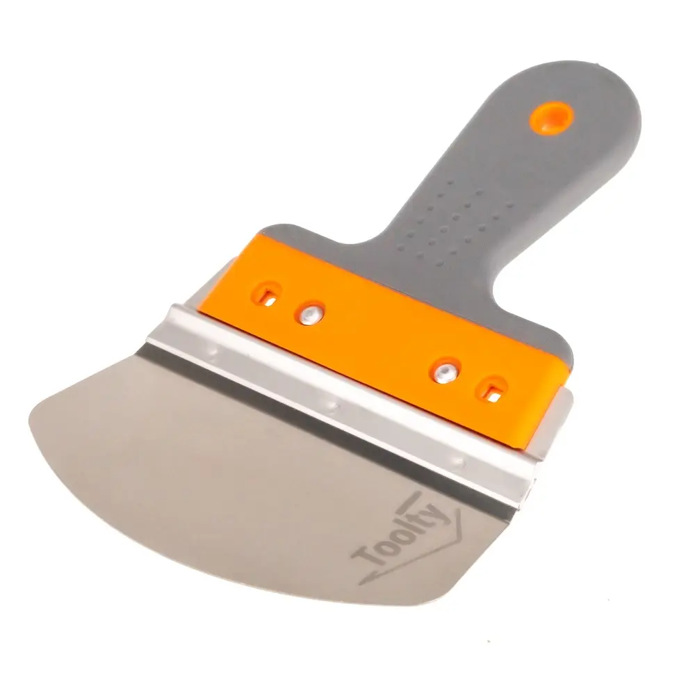 Semioval Putty Knife | Stainless Steel | Soft Grip | Diyfixups