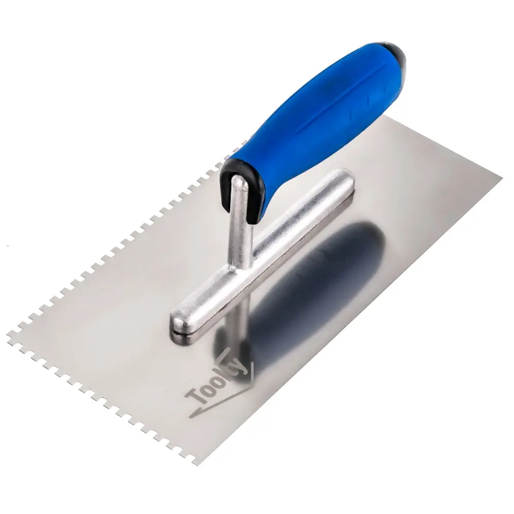 Stainless Notched Trowel | 270mm | Rubber Handle | Diyfixups