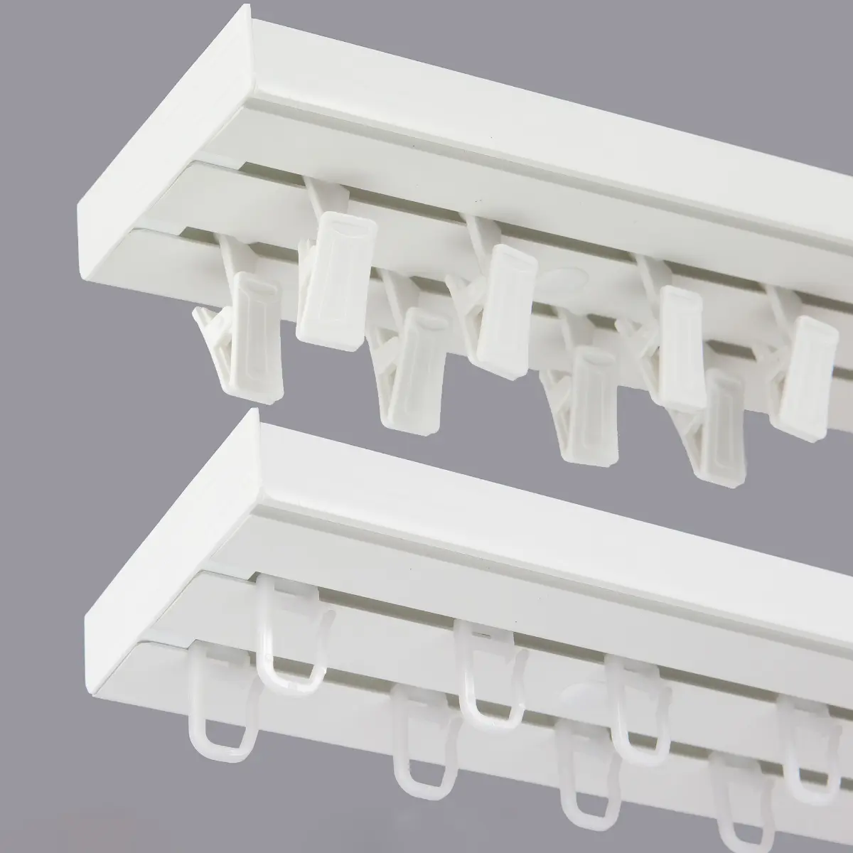 Double Curtain Rail Track White PCV Ceiling SET | Diyfixups