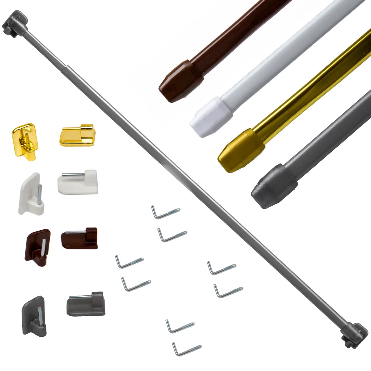 Telescopic Cafe Curtain Rod Self Adhesive | Diyfixups