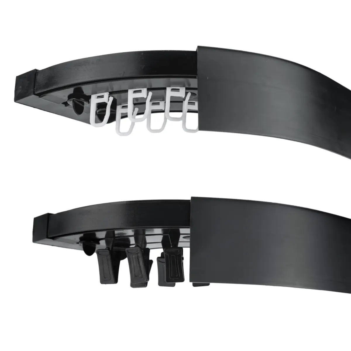 Curtain Rail Track Double Black | Hooks Clips Cover | Diyfixups